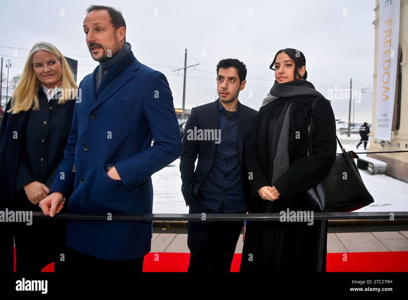 Oslo 20231210.From the right, Kiana and Ali Rahmani, Crown Princess ...