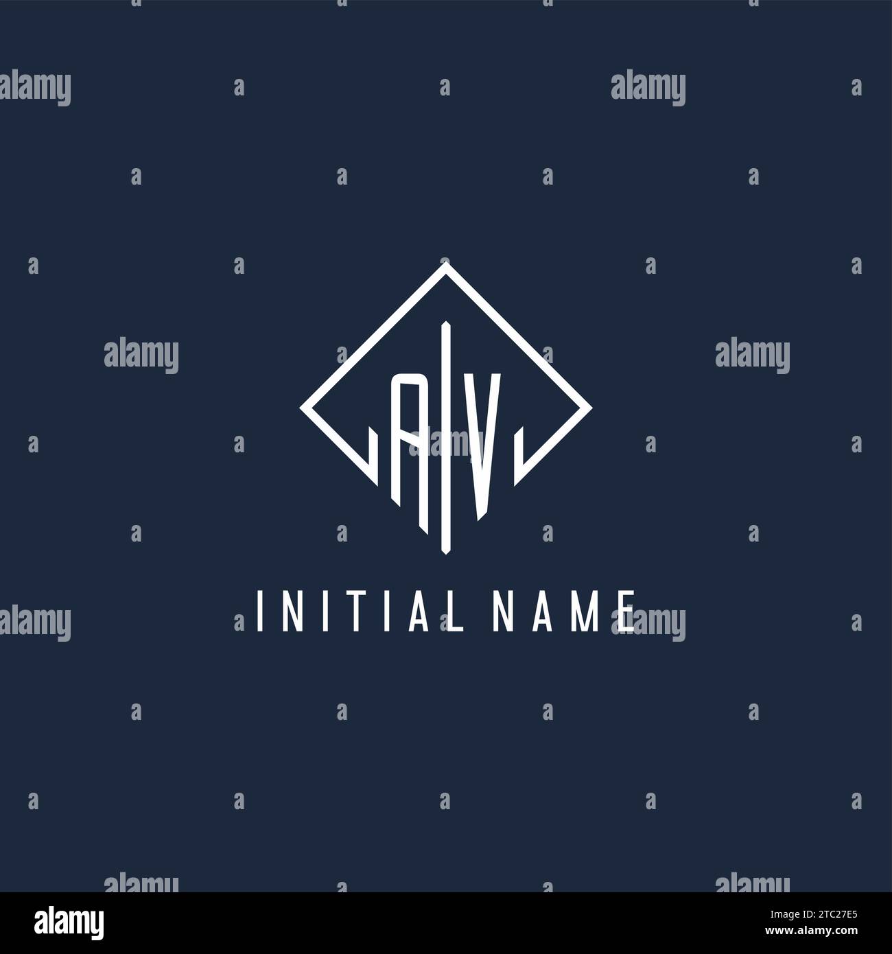 AV initial logo with luxury rectangle style design vector graphic Stock ...