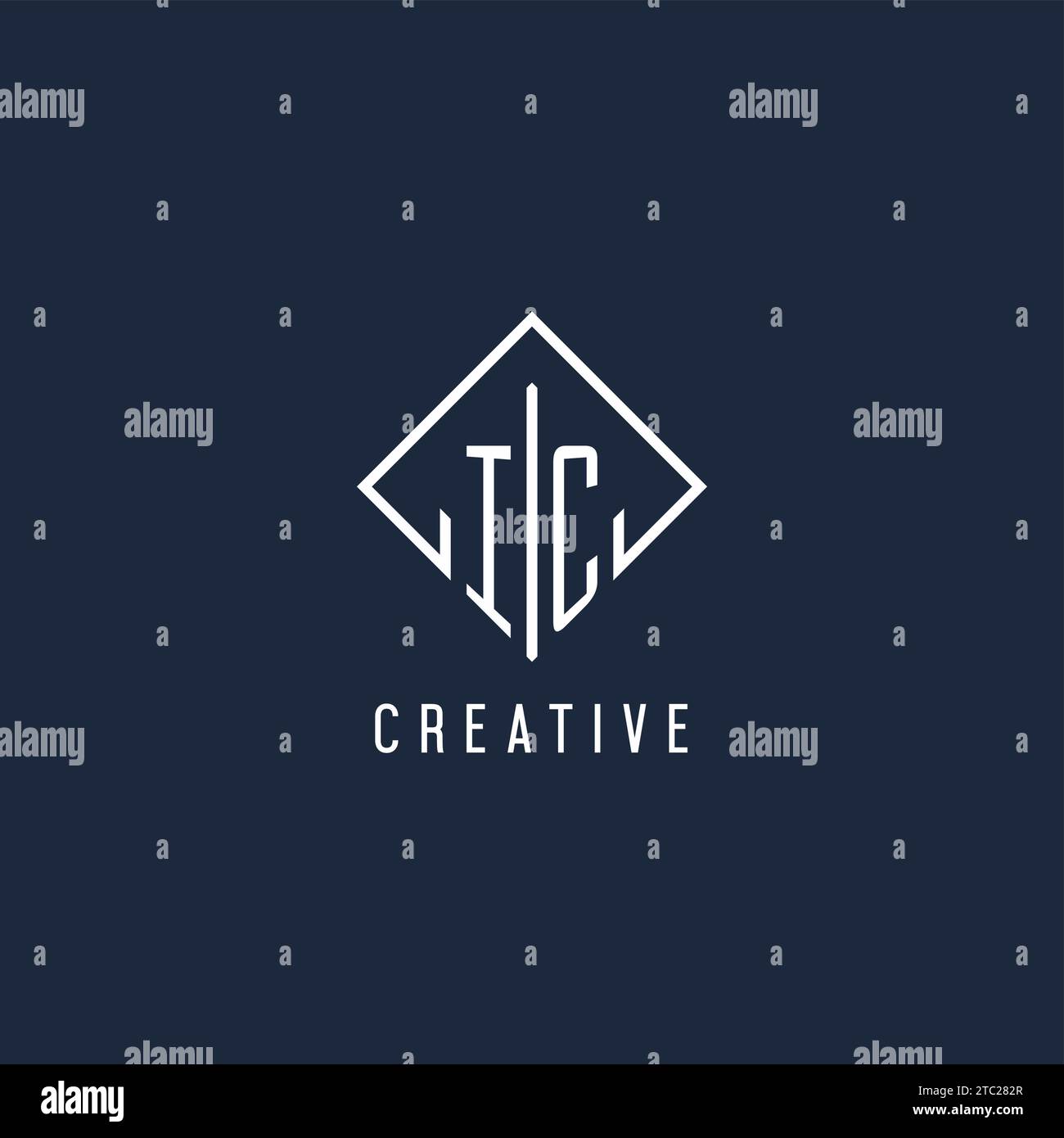 IC initial logo with luxury rectangle style design vector graphic Stock ...
