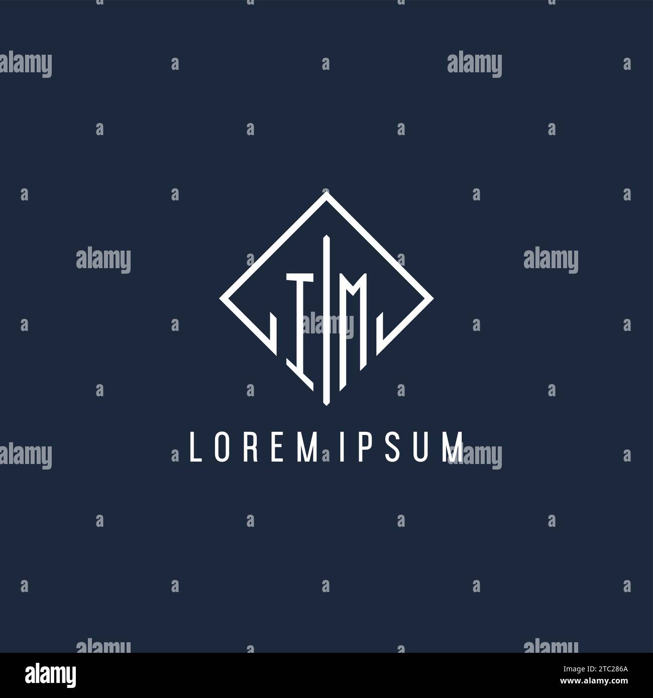 IM initial logo with luxury rectangle style design vector graphic Stock ...