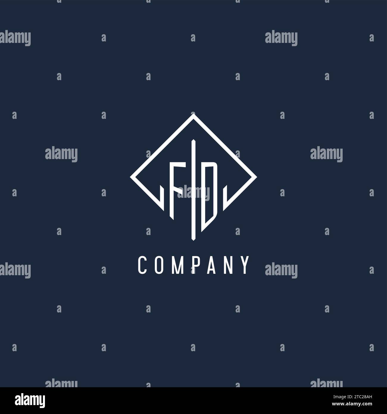 FD initial logo with luxury rectangle style design vector graphic Stock ...