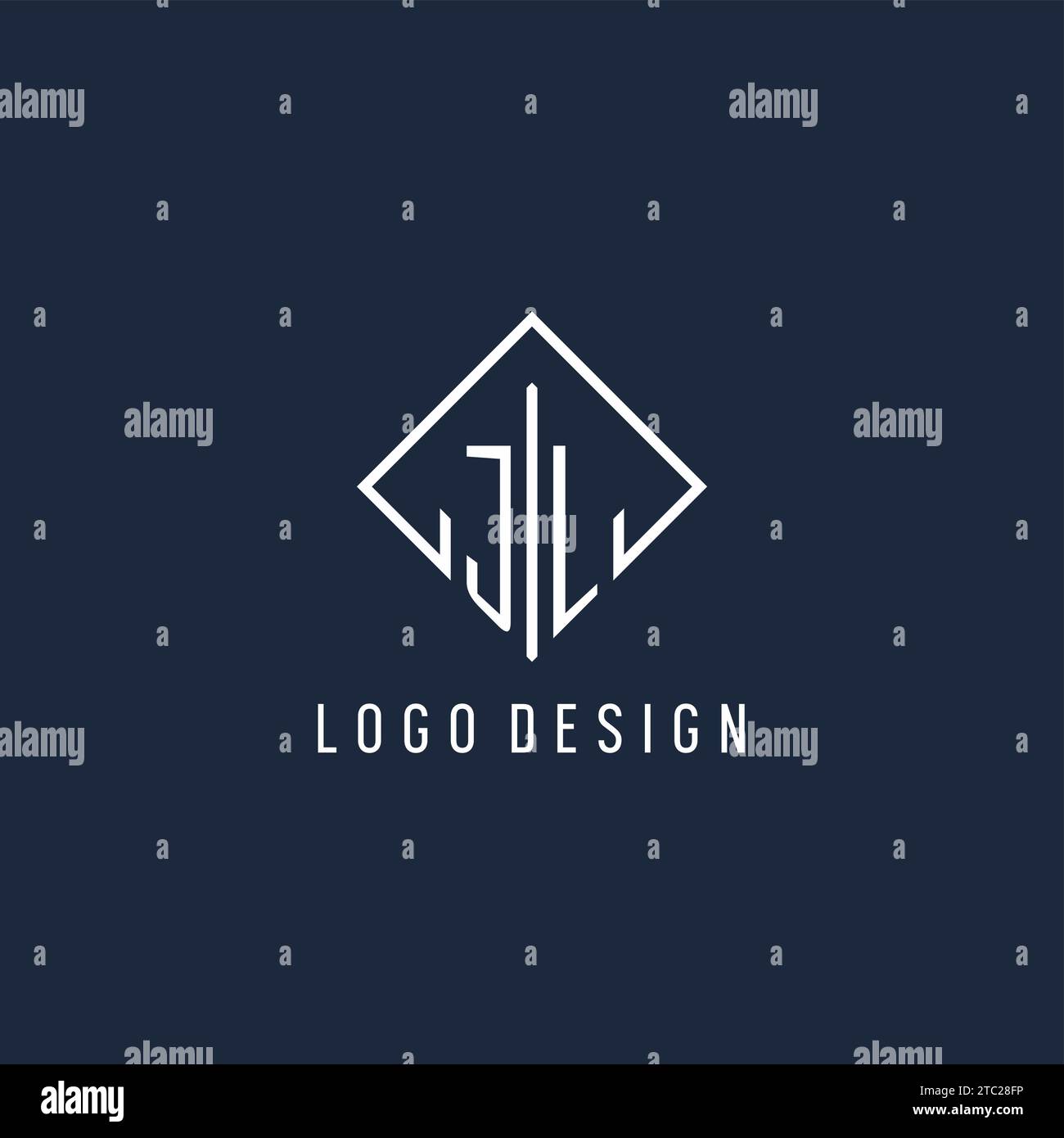 JL initial logo with luxury rectangle style design vector graphic Stock ...