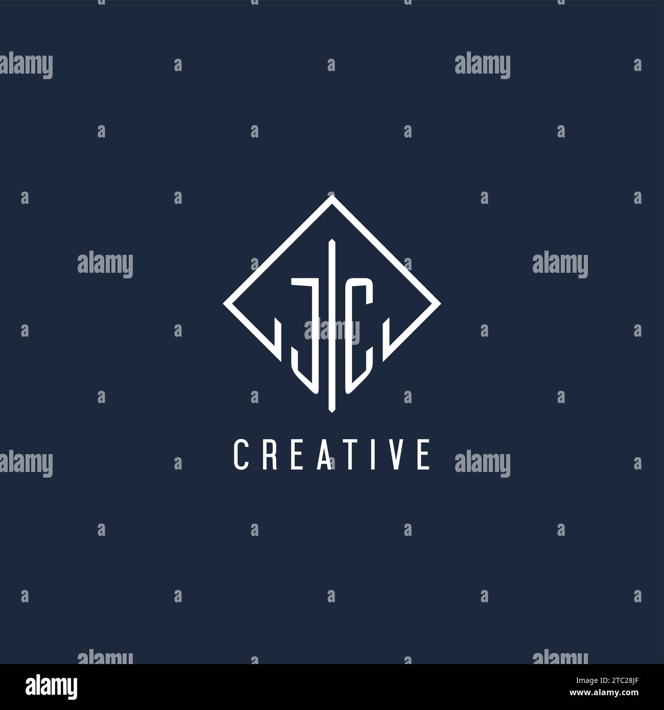 JC initial logo with luxury rectangle style design vector graphic Stock ...