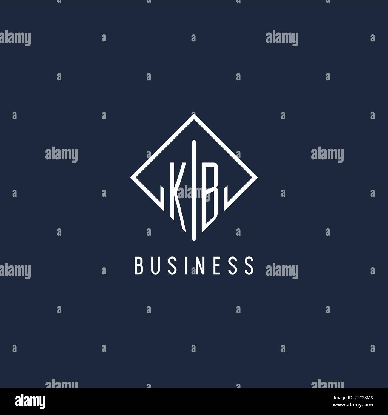 KB initial logo with luxury rectangle style design vector graphic Stock ...