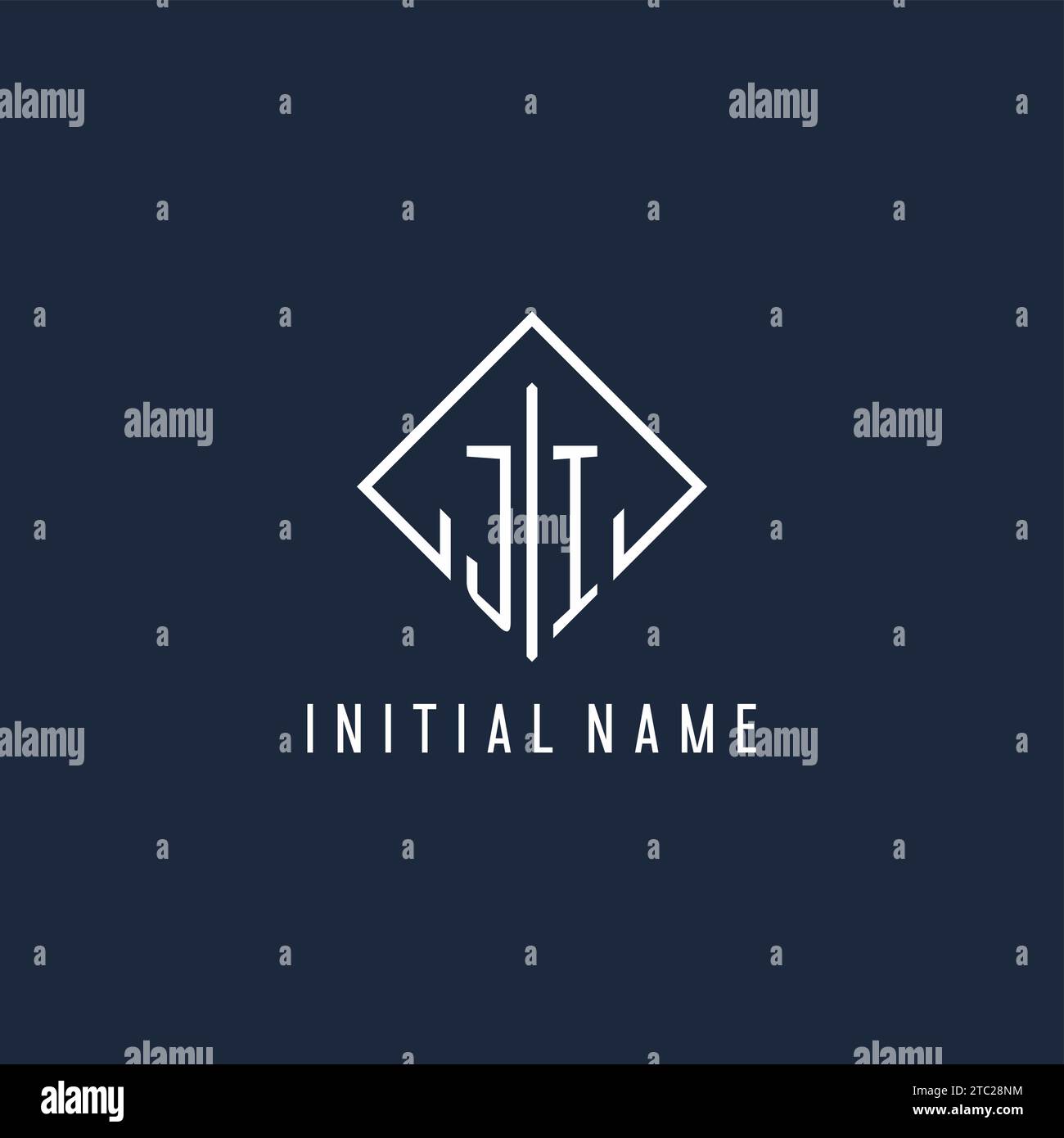 JI initial logo with luxury rectangle style design vector graphic Stock ...