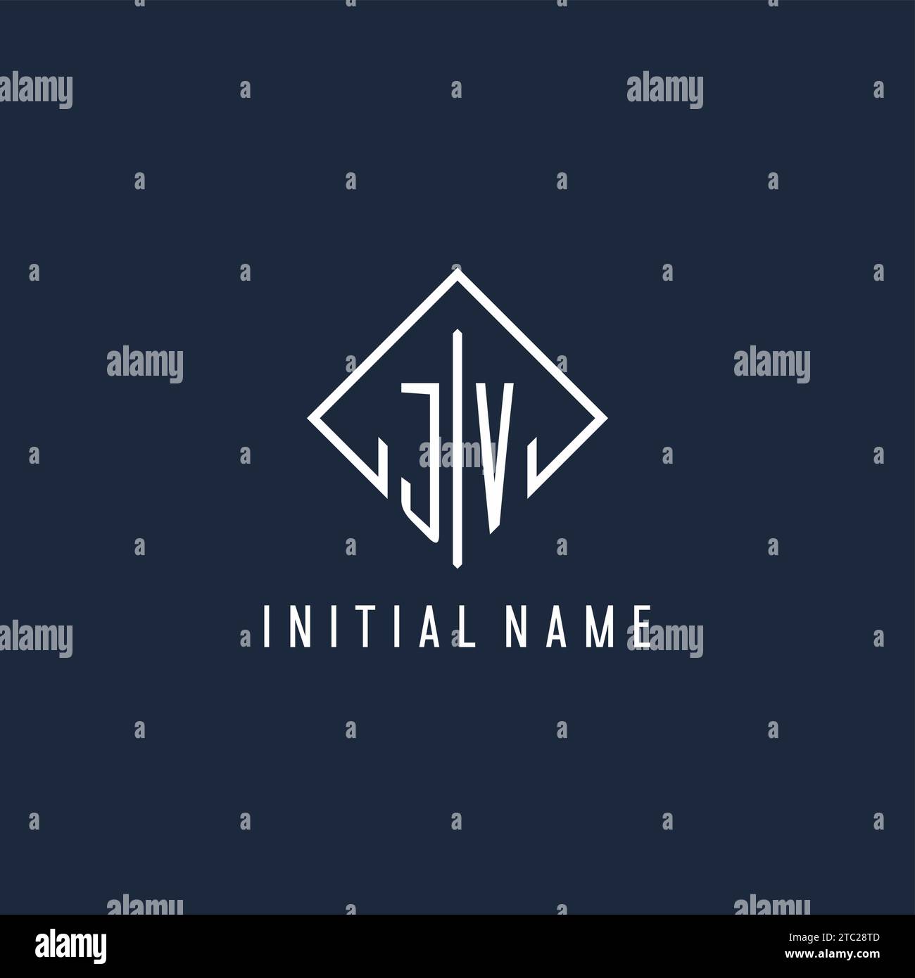 JV initial logo with luxury rectangle style design vector graphic Stock ...