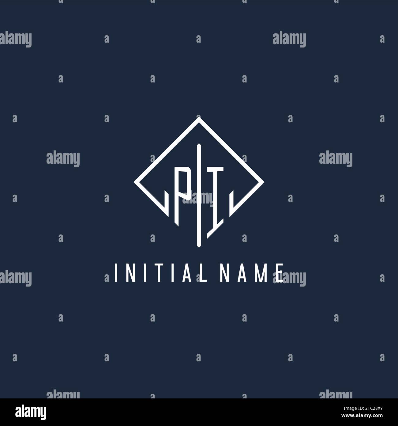 PI initial logo with luxury rectangle style design vector graphic Stock Vector Image & Art - Alamy