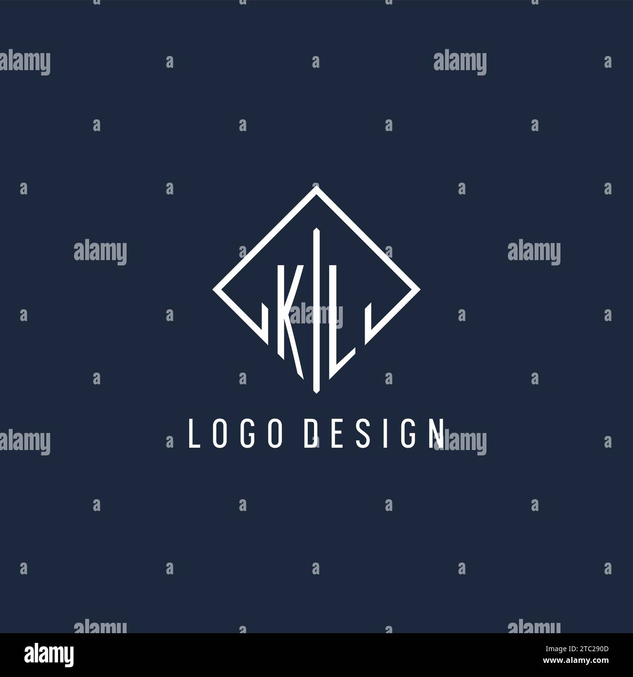 KL initial logo with luxury rectangle style design vector graphic Stock ...