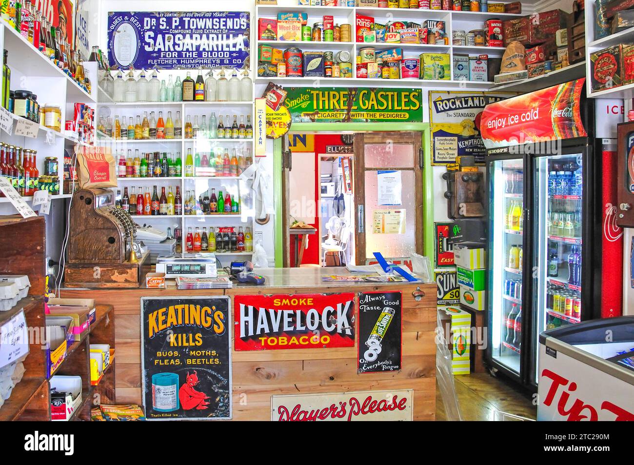 Interior view of traditional grocery store, Trafalgar Street, Nelson ...