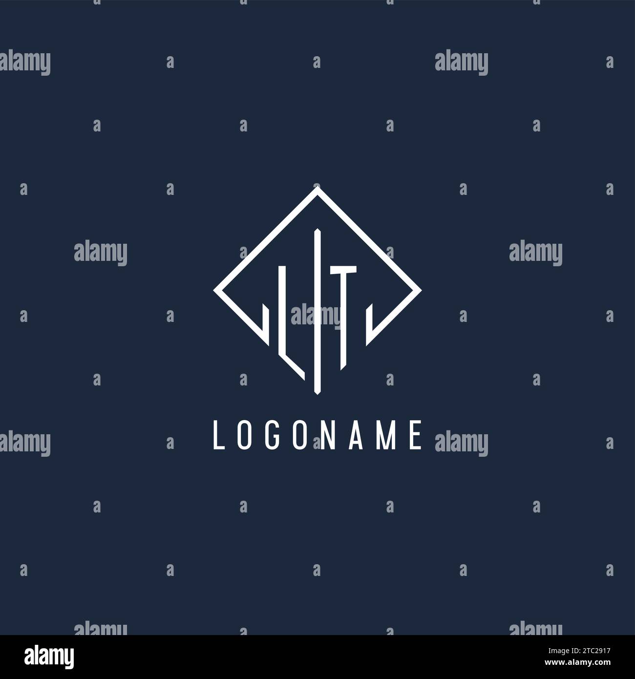 LT initial logo with luxury rectangle style design vector graphic Stock ...