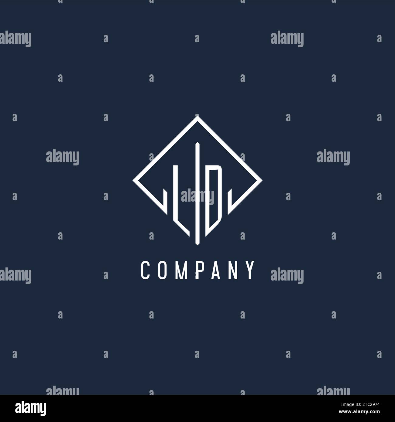LD initial logo with luxury rectangle style design vector graphic Stock ...