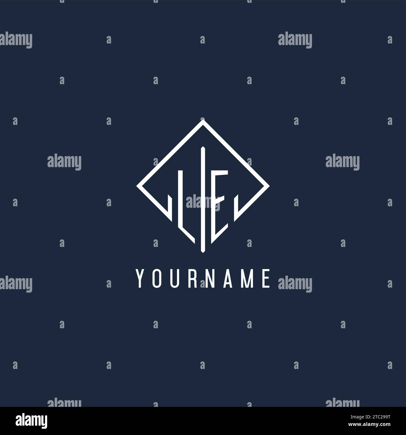 LE initial logo with luxury rectangle style design vector graphic Stock ...