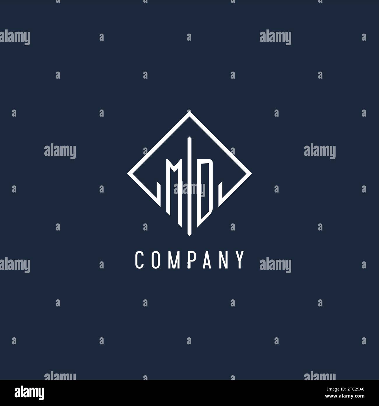 MD initial logo with luxury rectangle style design vector graphic Stock ...