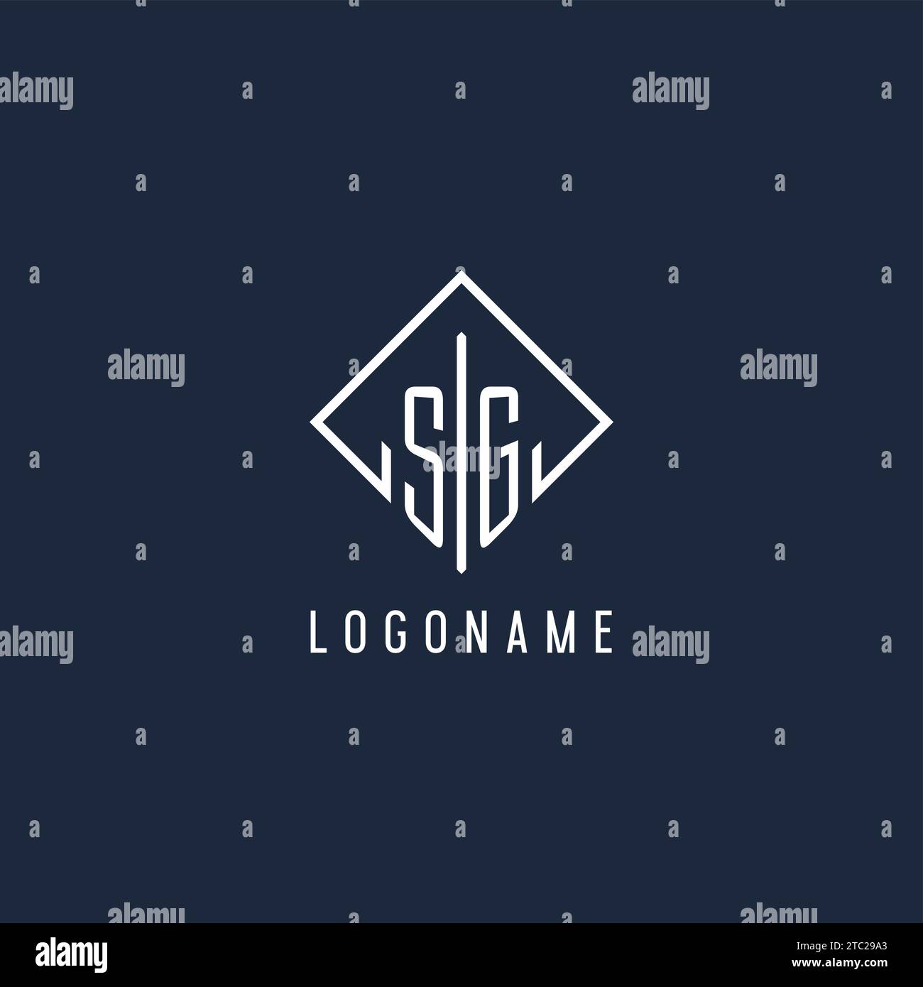 SG initial logo with luxury rectangle style design vector graphic Stock Vector Image & Art - Alamy