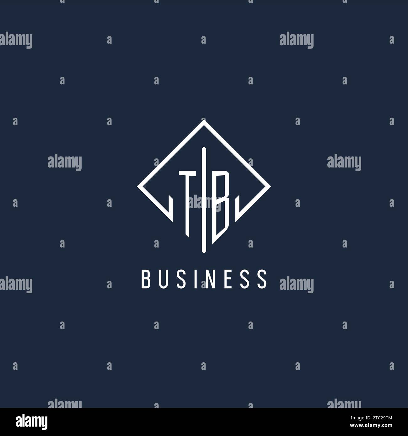 TB initial logo with luxury rectangle style design vector graphic Stock ...