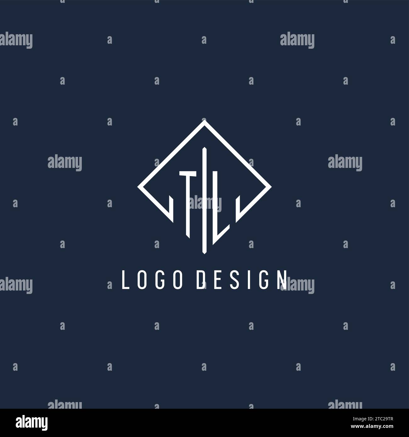 TL initial logo with luxury rectangle style design vector graphic Stock ...