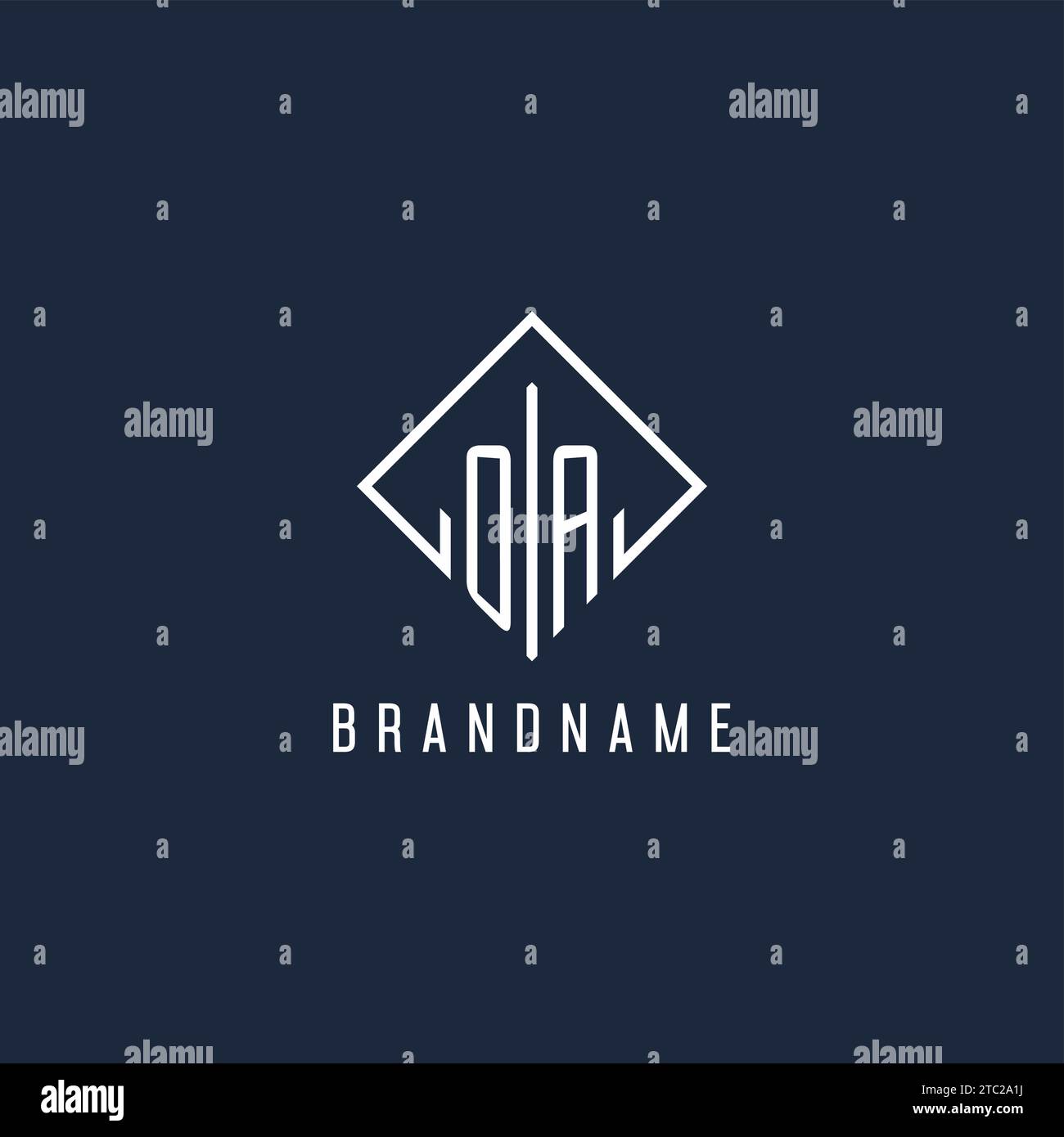 OA initial logo with luxury rectangle style design vector graphic Stock ...