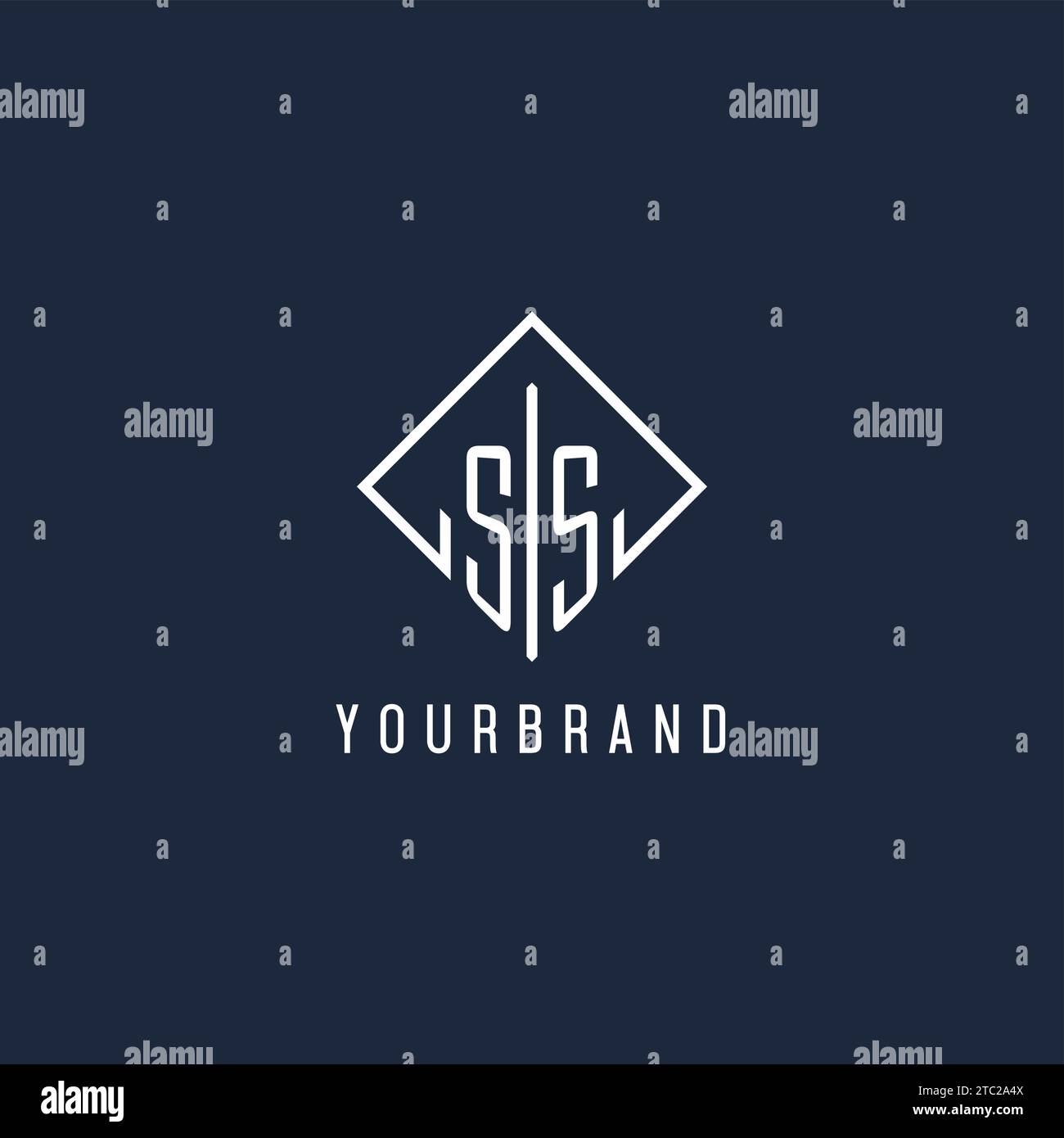 SS initial logo with luxury rectangle style design vector graphic Stock ...