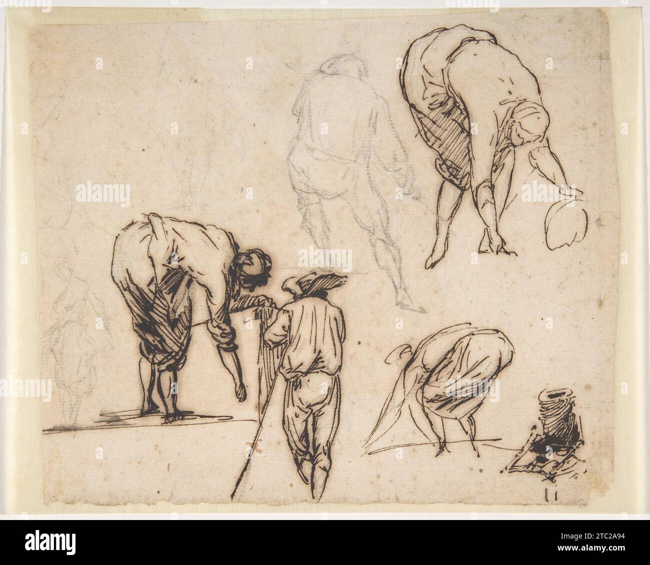 Standing Figure and Figures Bending Over 1917 by Micco Spadaro ...
