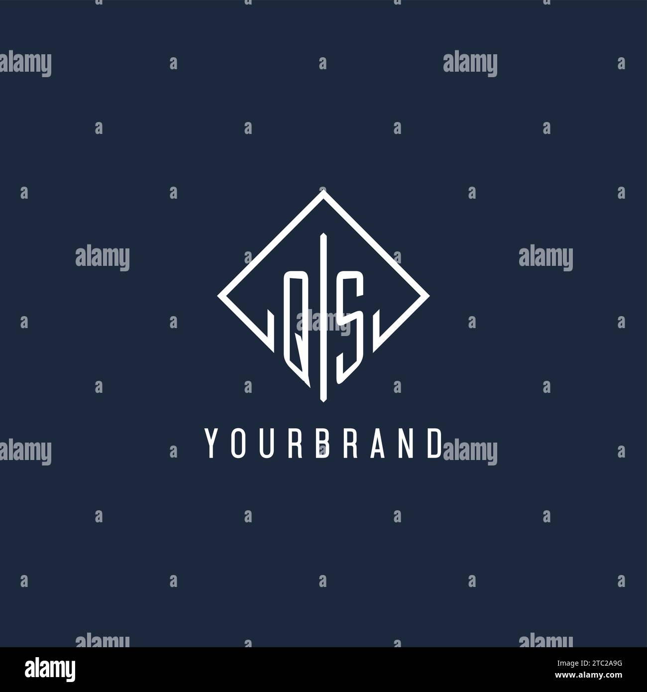 QS initial logo with luxury rectangle style design vector graphic Stock ...