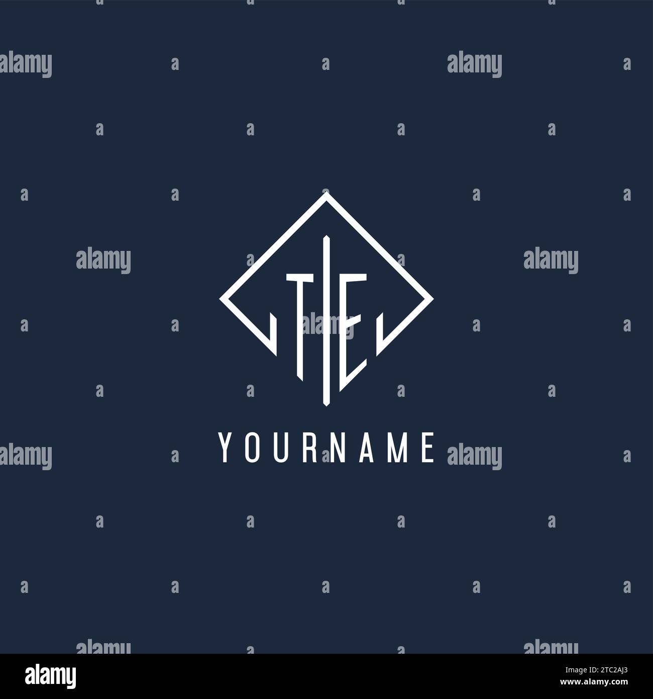 TE initial logo with luxury rectangle style design vector graphic Stock ...