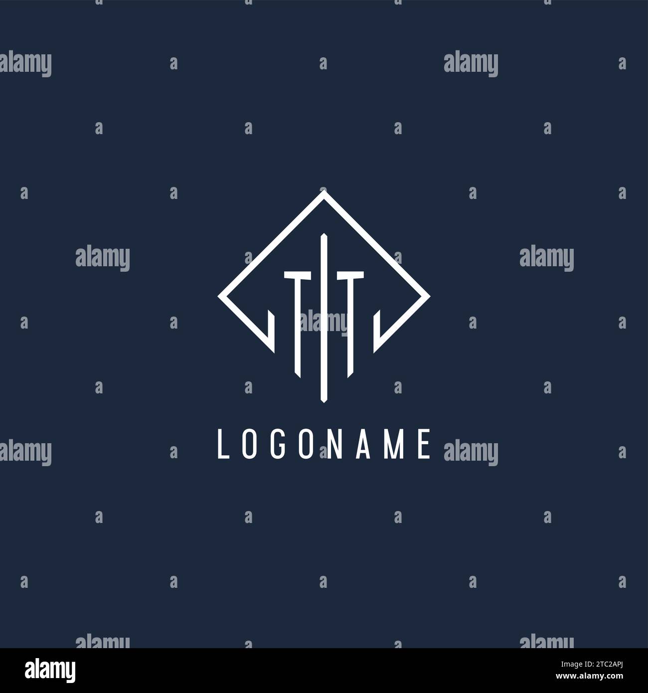 TT initial logo with luxury rectangle style design vector graphic Stock ...