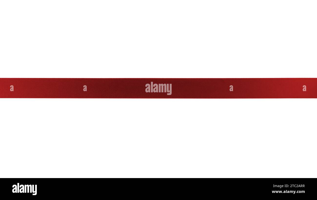 Satin ribbon line red color isolated on white background, element Stock ...