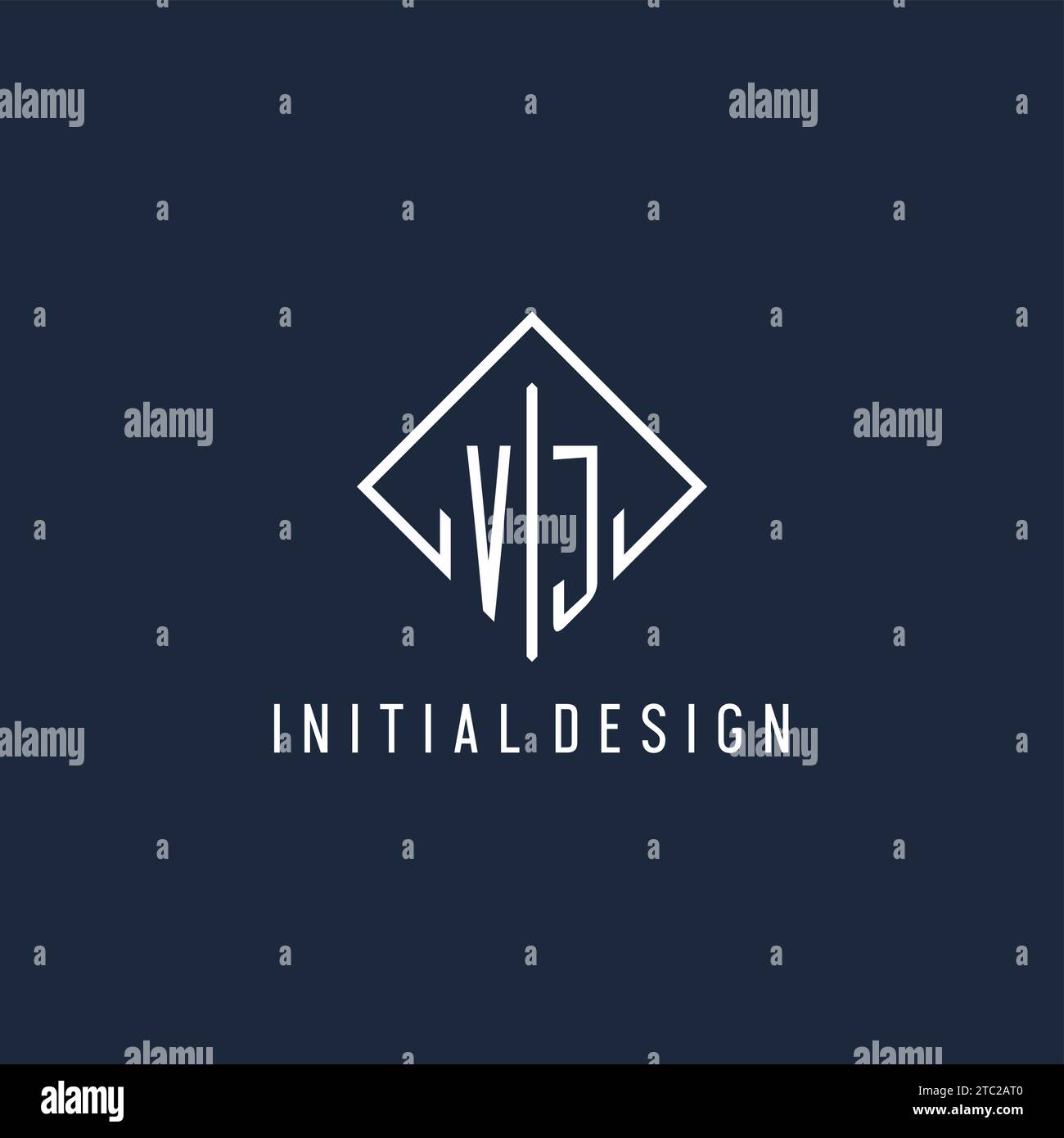 VJ initial logo with luxury rectangle style design vector graphic Stock ...