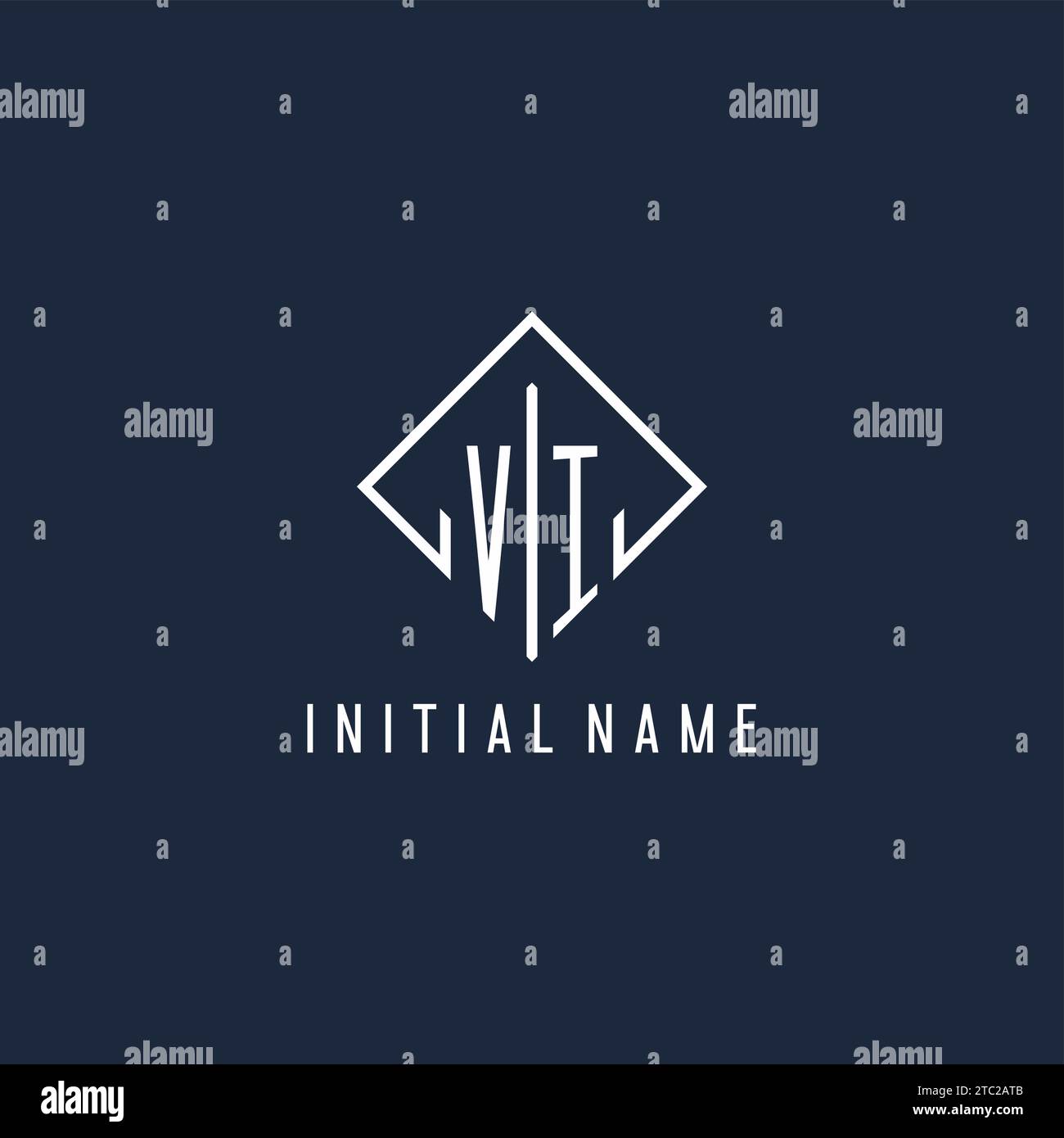 VI initial logo with luxury rectangle style design vector graphic Stock ...