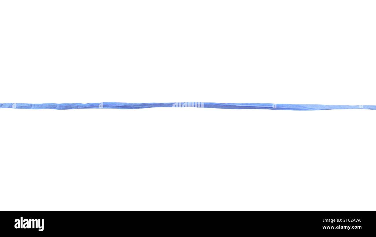 line of blue paper ribbon isolated on white background, element Stock ...