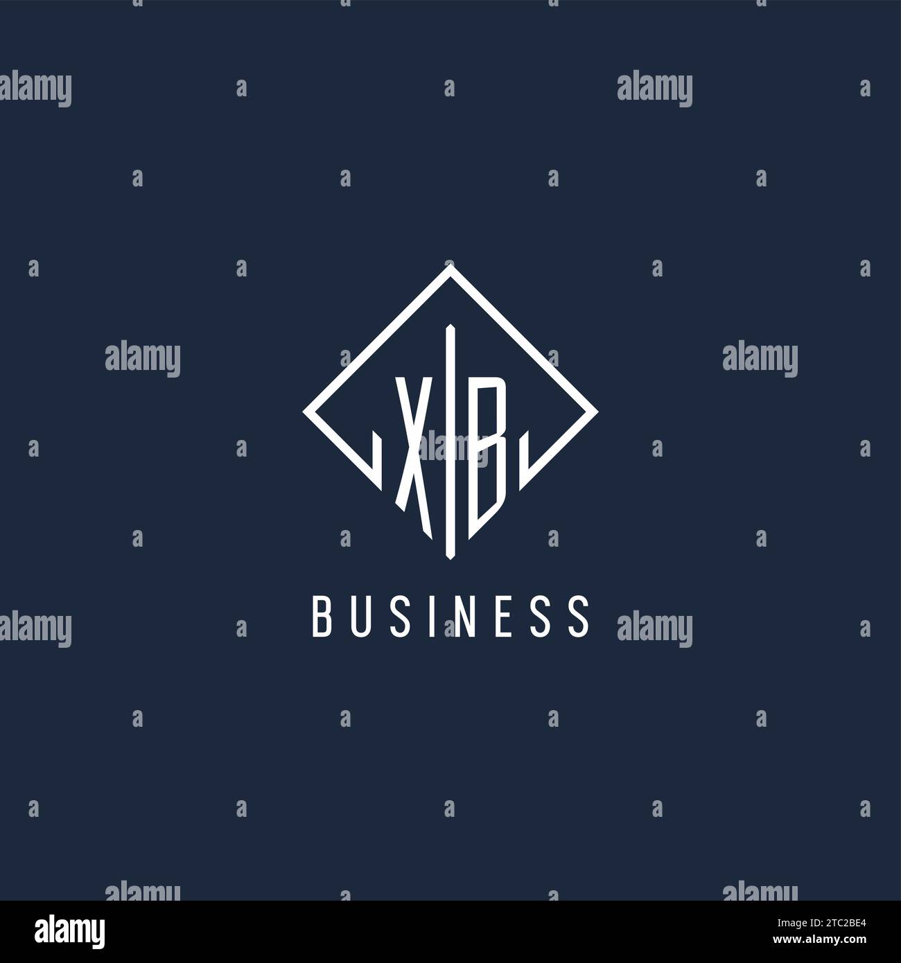 XB initial logo with luxury rectangle style design vector graphic Stock ...