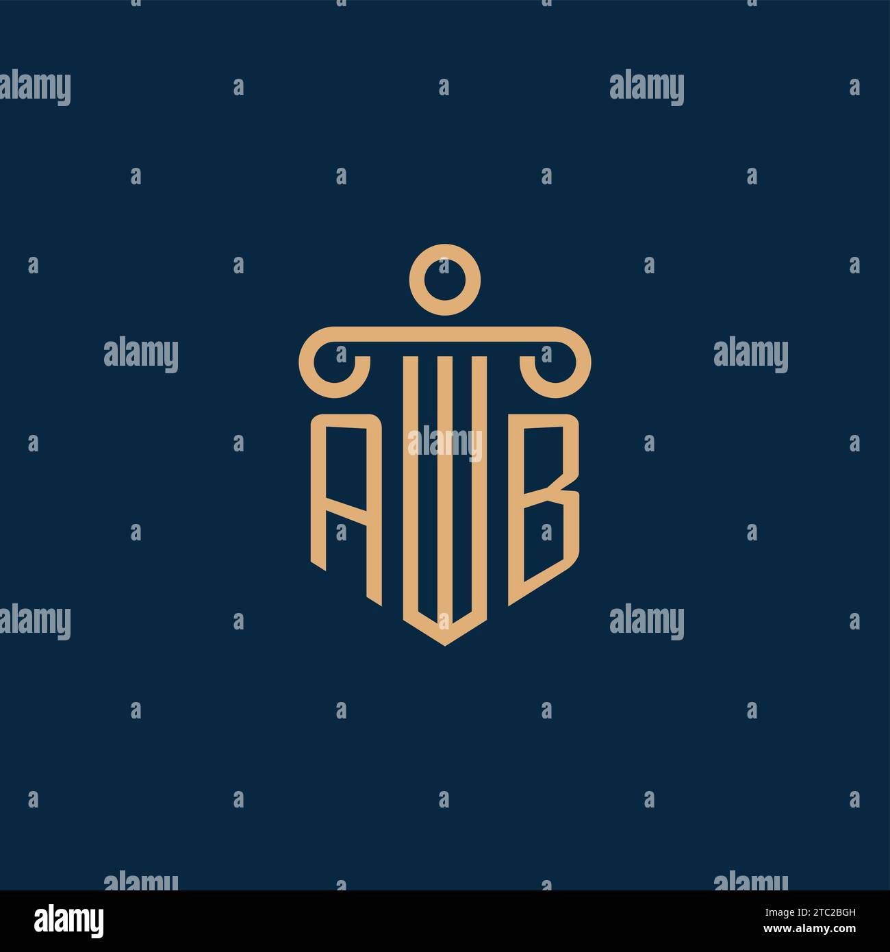 AB initial for law firm logo, lawyer logo with pillar icon Stock Vector ...