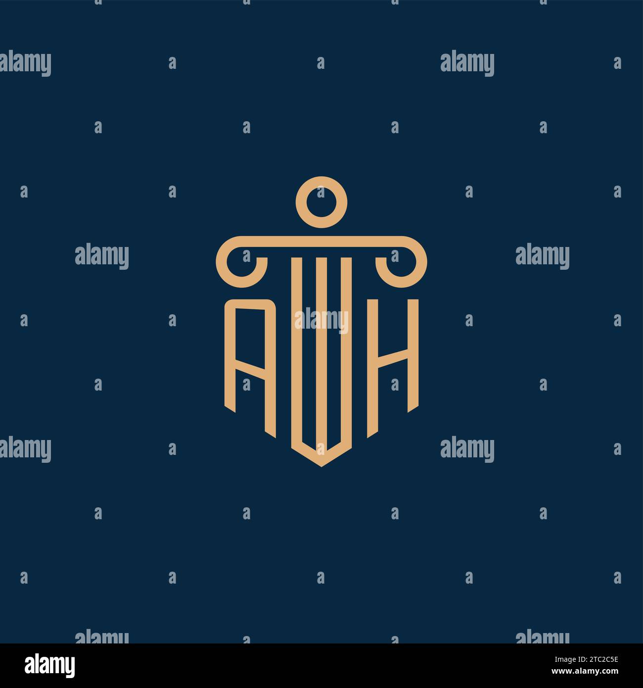 AH initial for law firm logo, lawyer logo with pillar icon Stock Vector ...