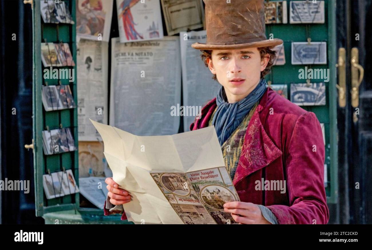 WONKA 2023 Warner Bros. Pictures film with Timothee Chalamet Stock ...