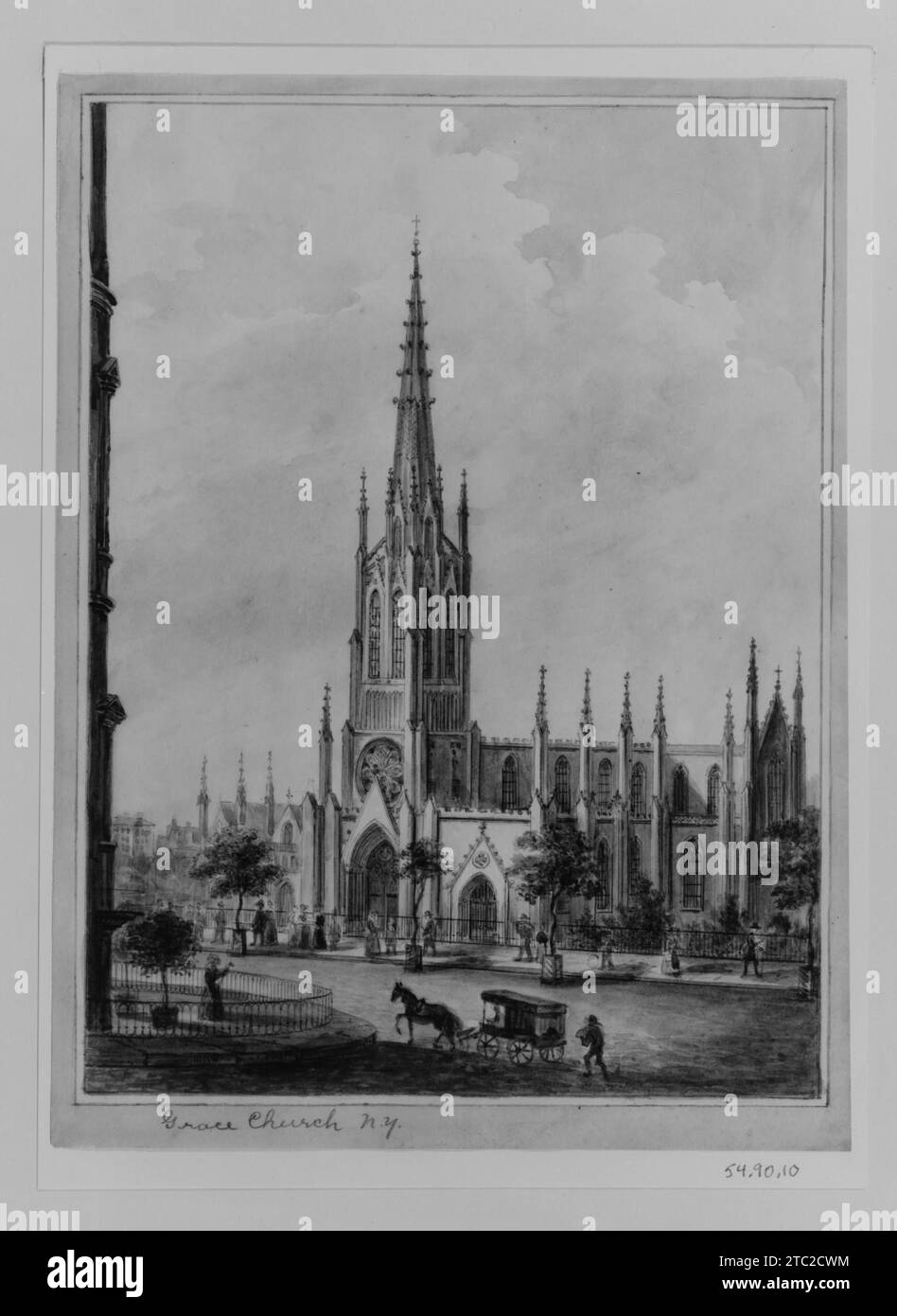 Grace Church, New York 1954 by Anonymous, American, 19th century Stock ...
