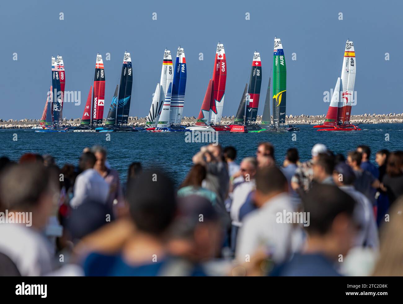 Handout image dated 10-12-2023 provided by SailGP of the fleet in ...