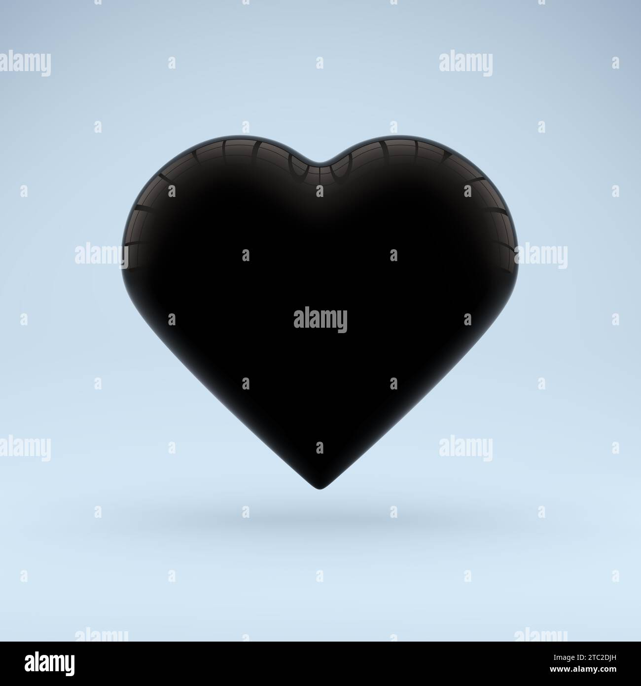 Black heart icon on soft blue background. For the design of cards ...