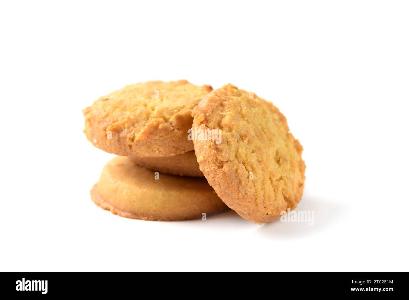 Danish butter cookies macro cutout. round shortbread biscuits with ...