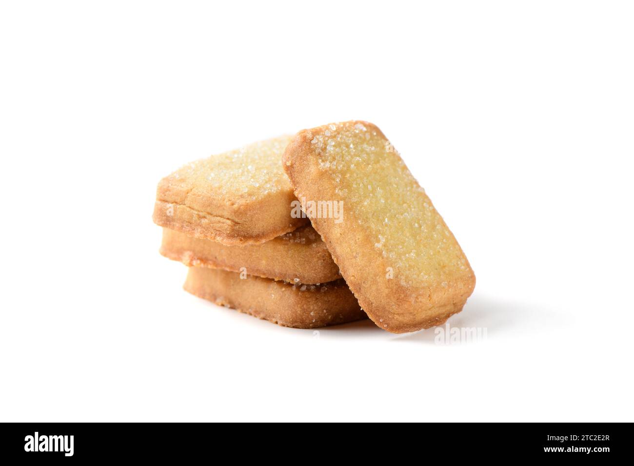 Danish butter cookies macro cutout.Rectangular shortbread biscuits with ...