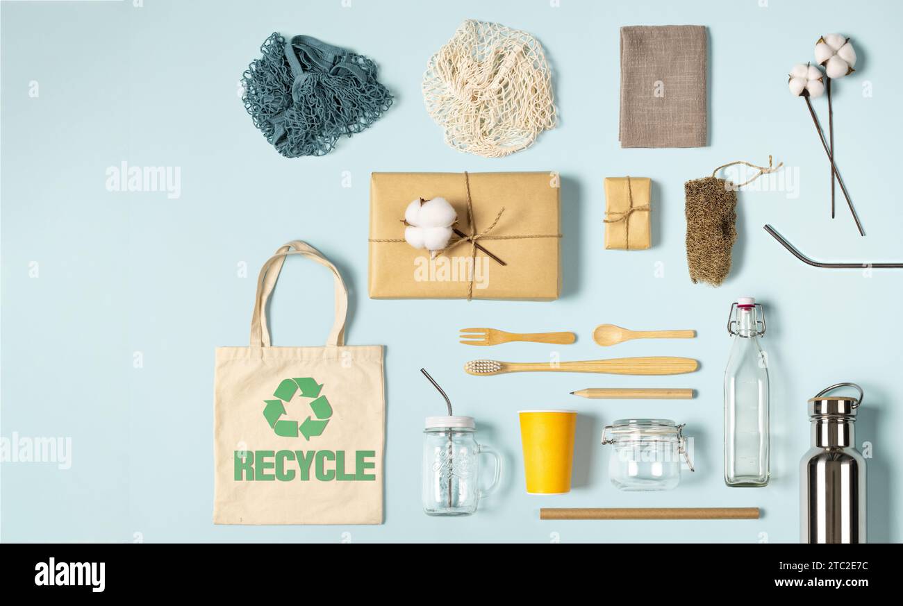 (Plastic-free product). Poster design with copy space on the theme of ...