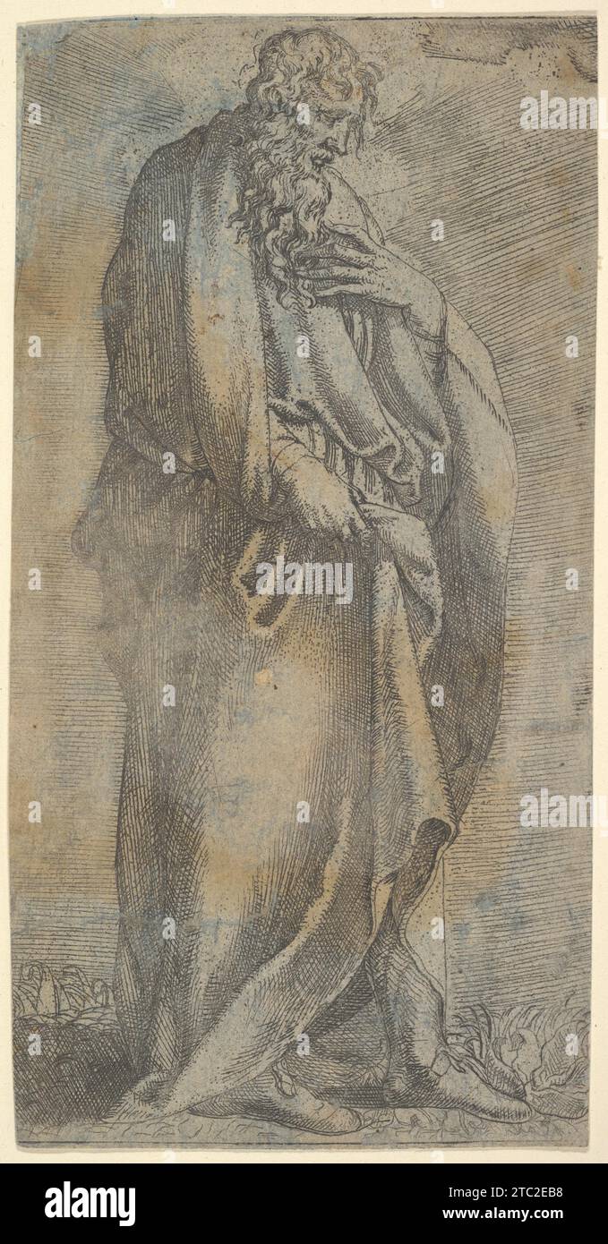 Heavily draped male Figure 1960 by Anonymous, Italian, 16th century ...