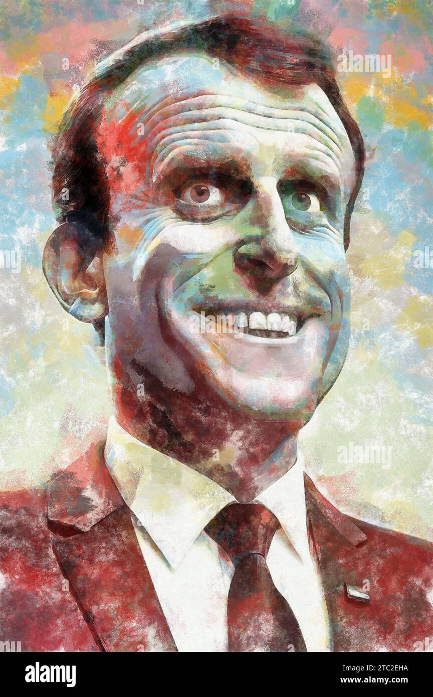 Emmanuel macron cartoon hi-res stock photography and images - Alamy