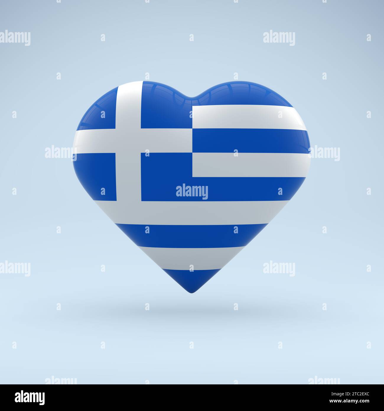 State symbol of Greece on glossy badge. Icon in the shape of a heart ...
