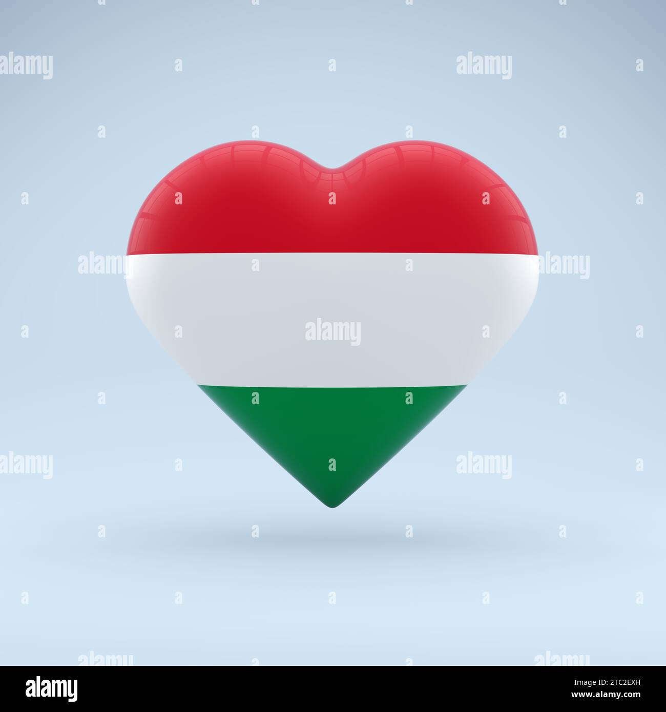State symbol of Hungary on glossy badge. Icon in the shape of a heart ...