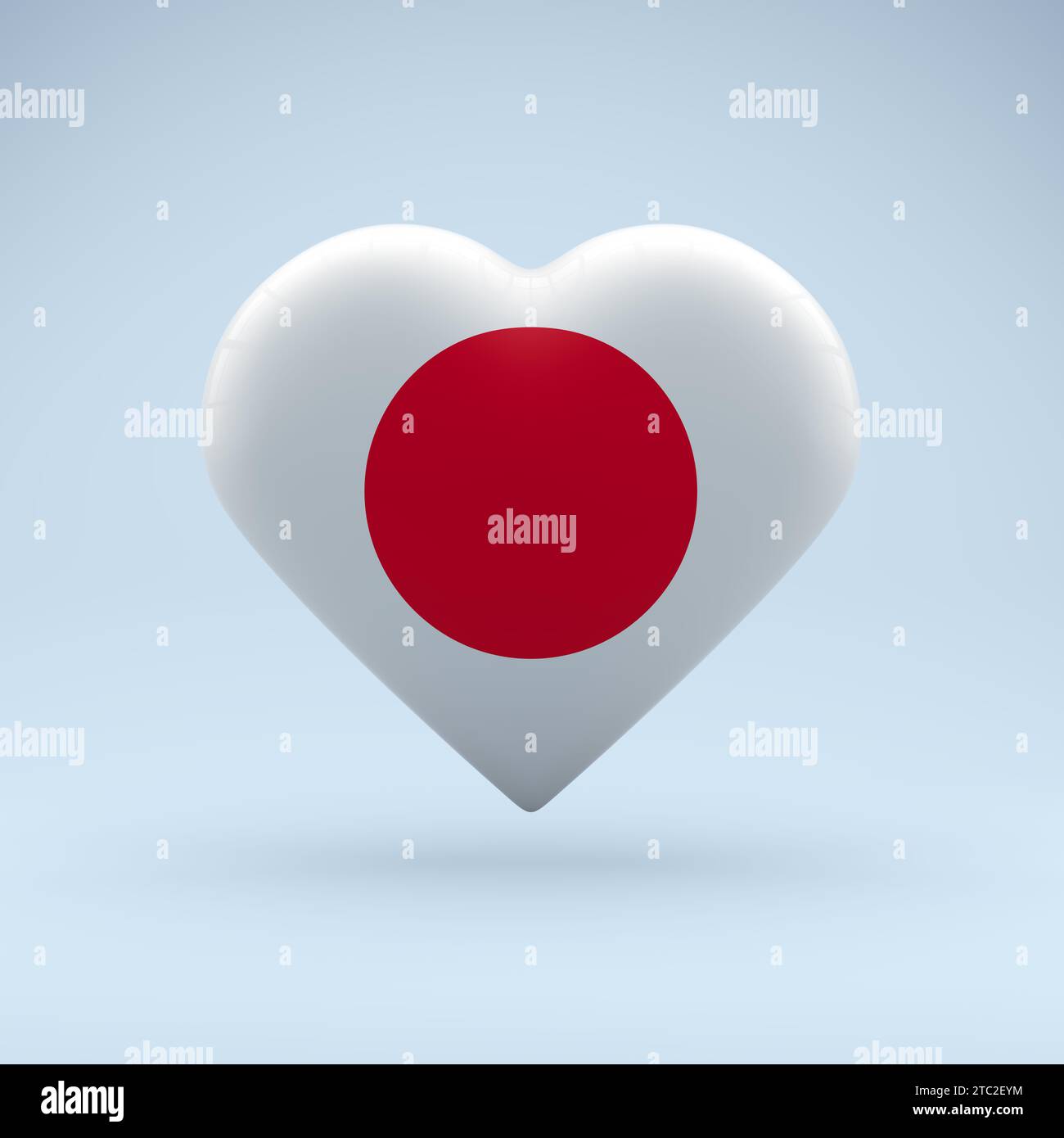 State symbol of Japan on glossy badge. Icon in the shape of a heart ...