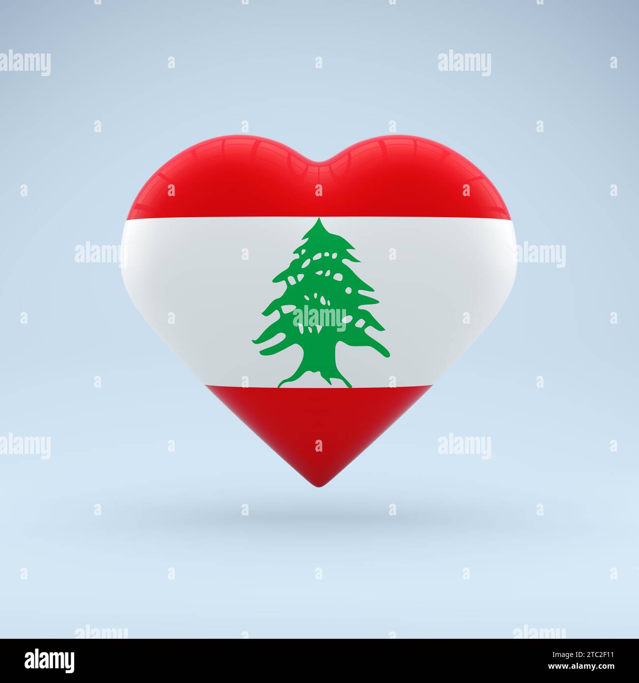 State symbol of Lebanon on glossy badge. Icon in the shape of a heart ...