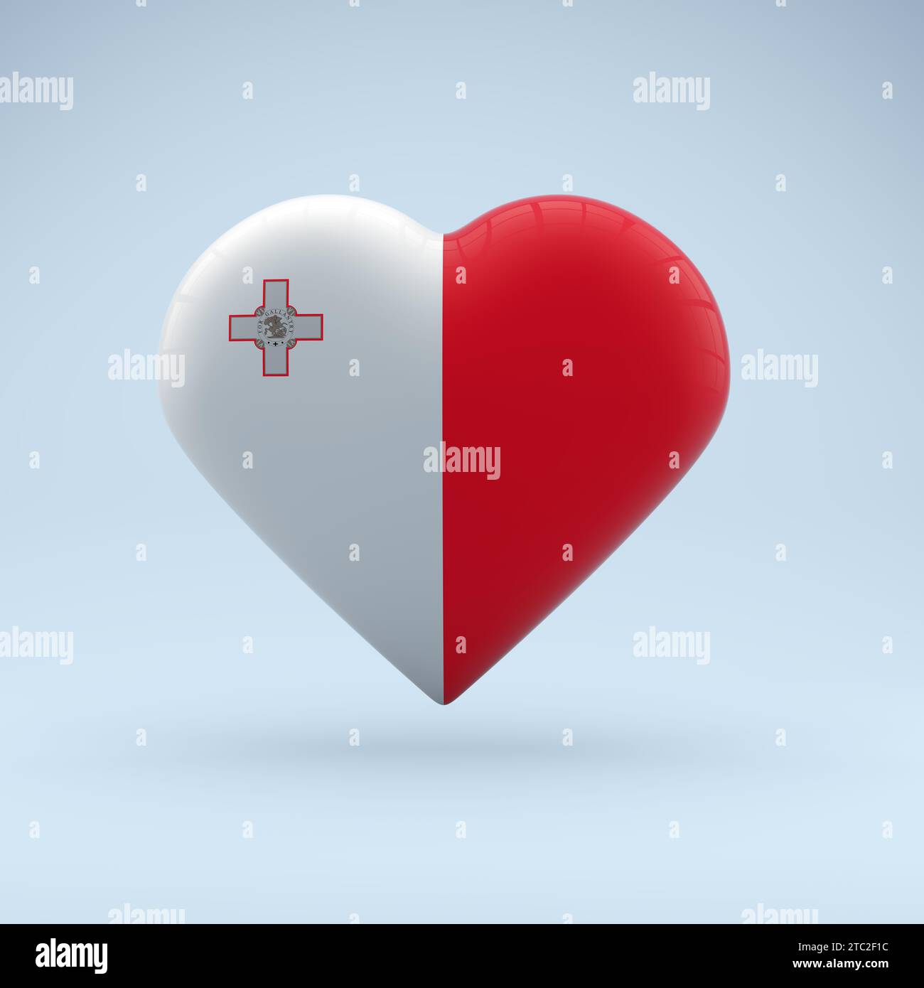 State symbol of the Republic of Malta on glossy badge. 3D rendering ...