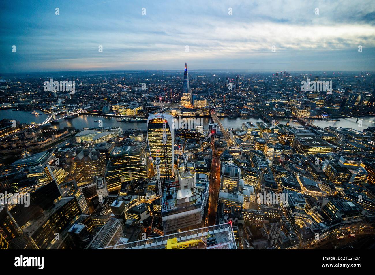 The Shard, 120 Fenchurch Street (the Walkie Talkie) and the river ...