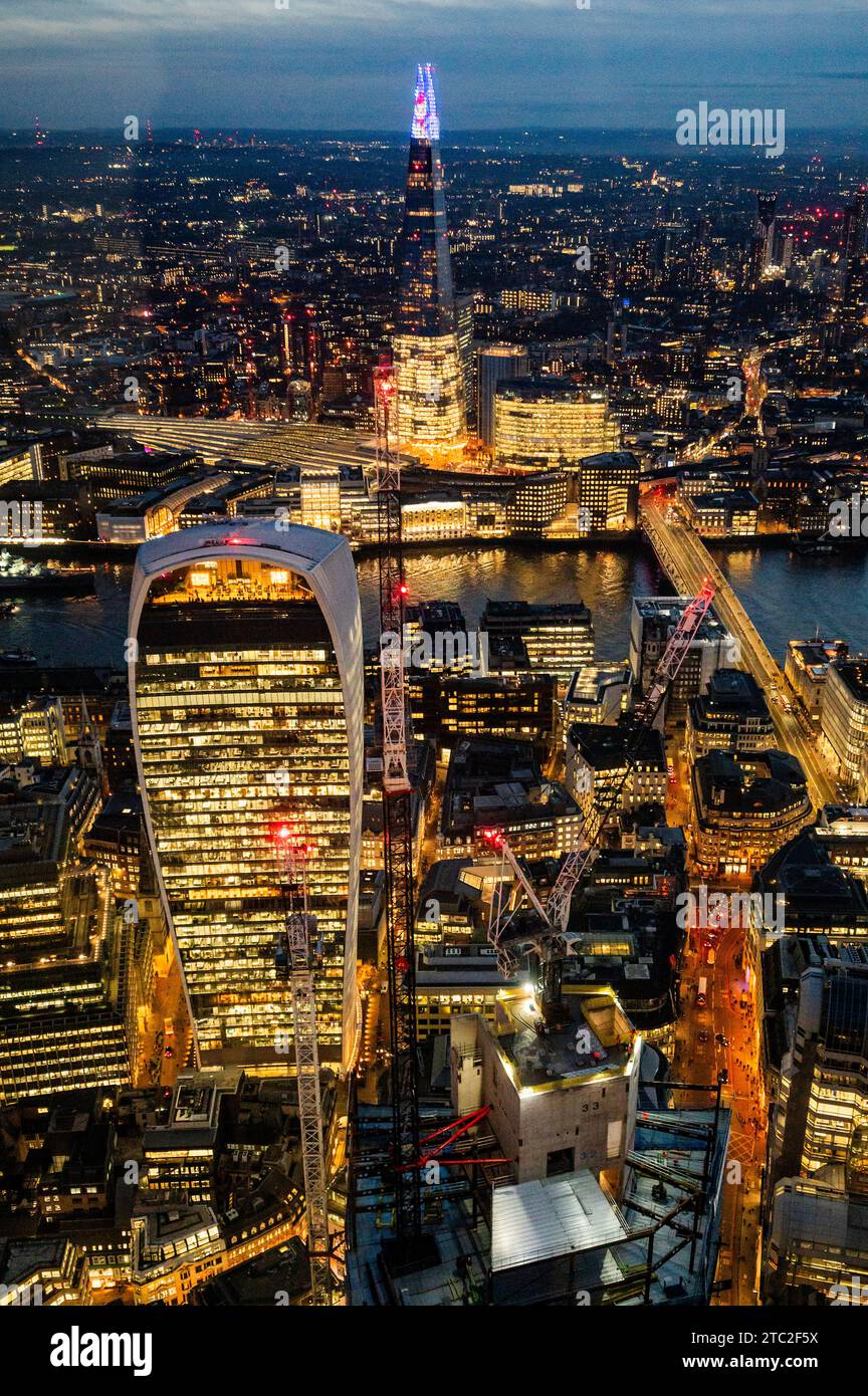 The Shard, 120 Fenchurch Street (the Walkie Talkie) and the river ...