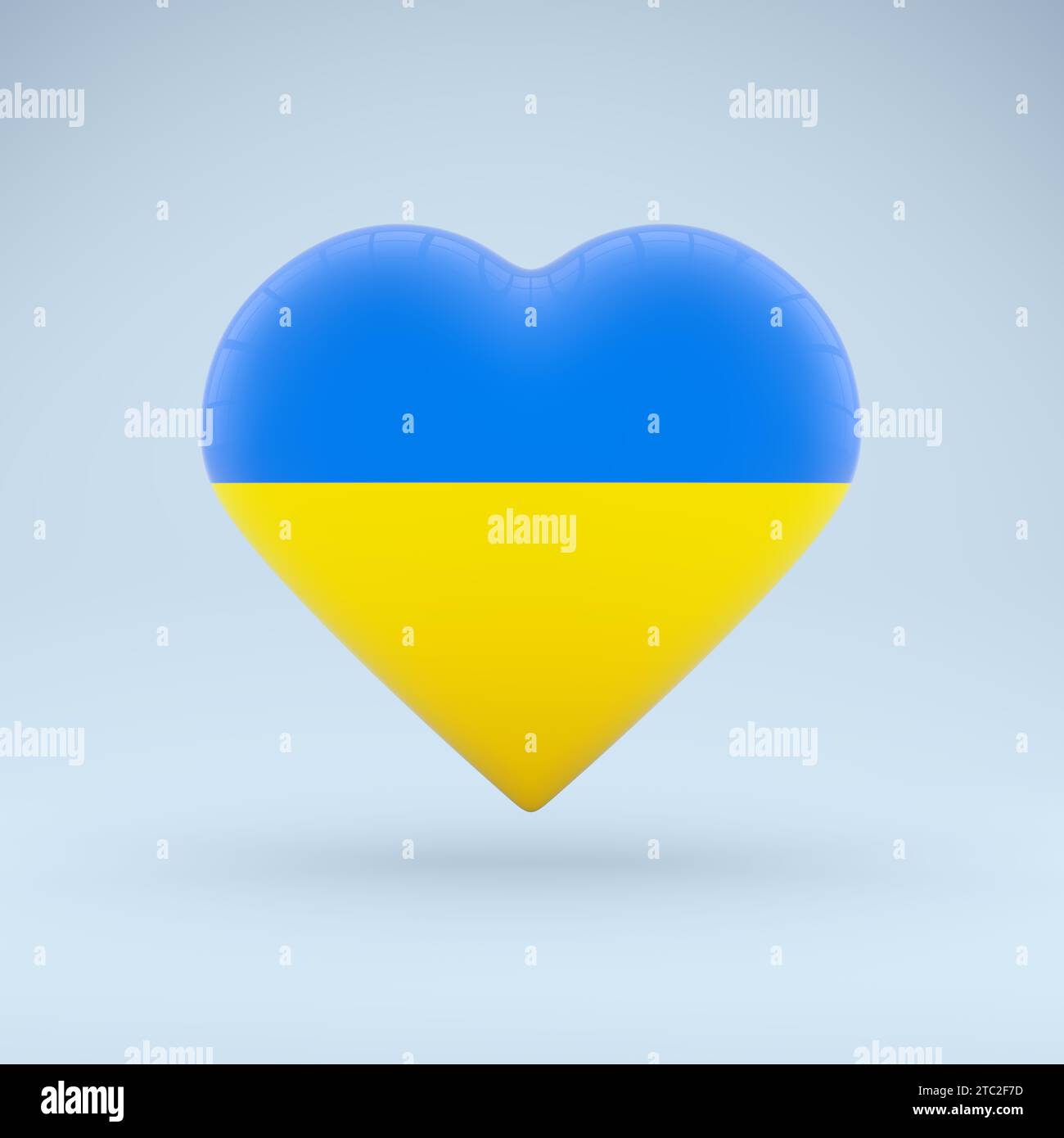 State symbol of Ukraine on glossy badge. Icon in the shape of a heart ...